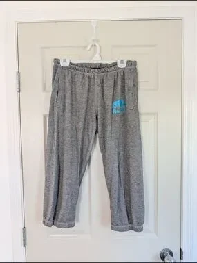 Roots | Bottoms | Womens Roots Capris Gray Sweatpants With Blue Logo ...